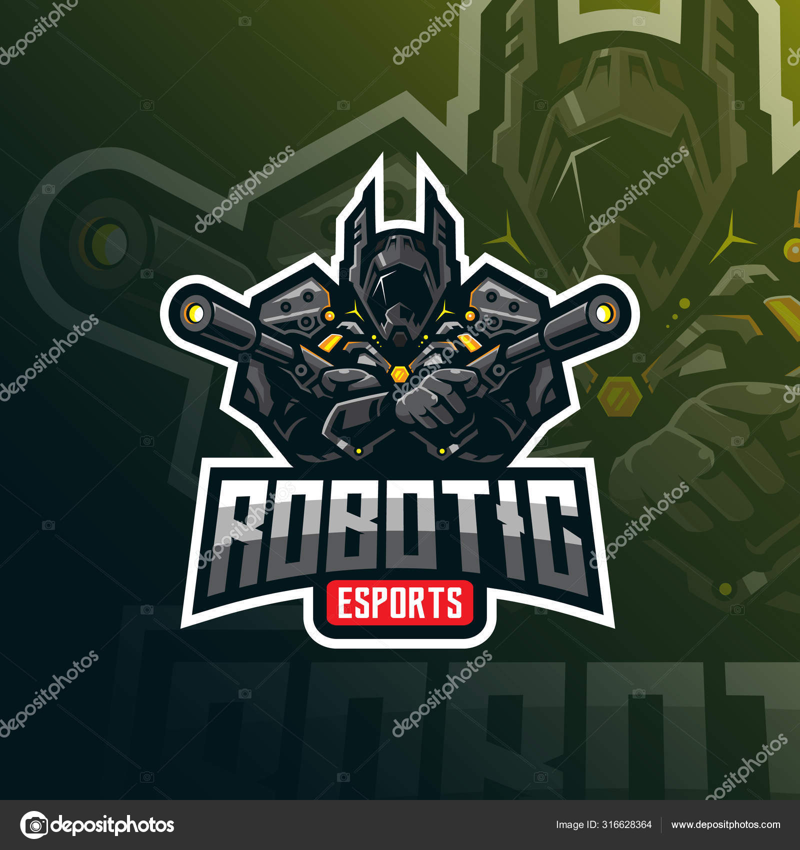 Robotic mascot logo design vector with modern illustration conce Stock ...
