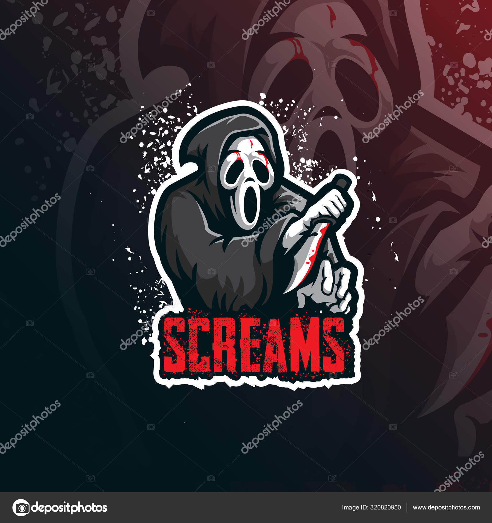 Scream mascot logo design vector with modern illustration concep Stock ...