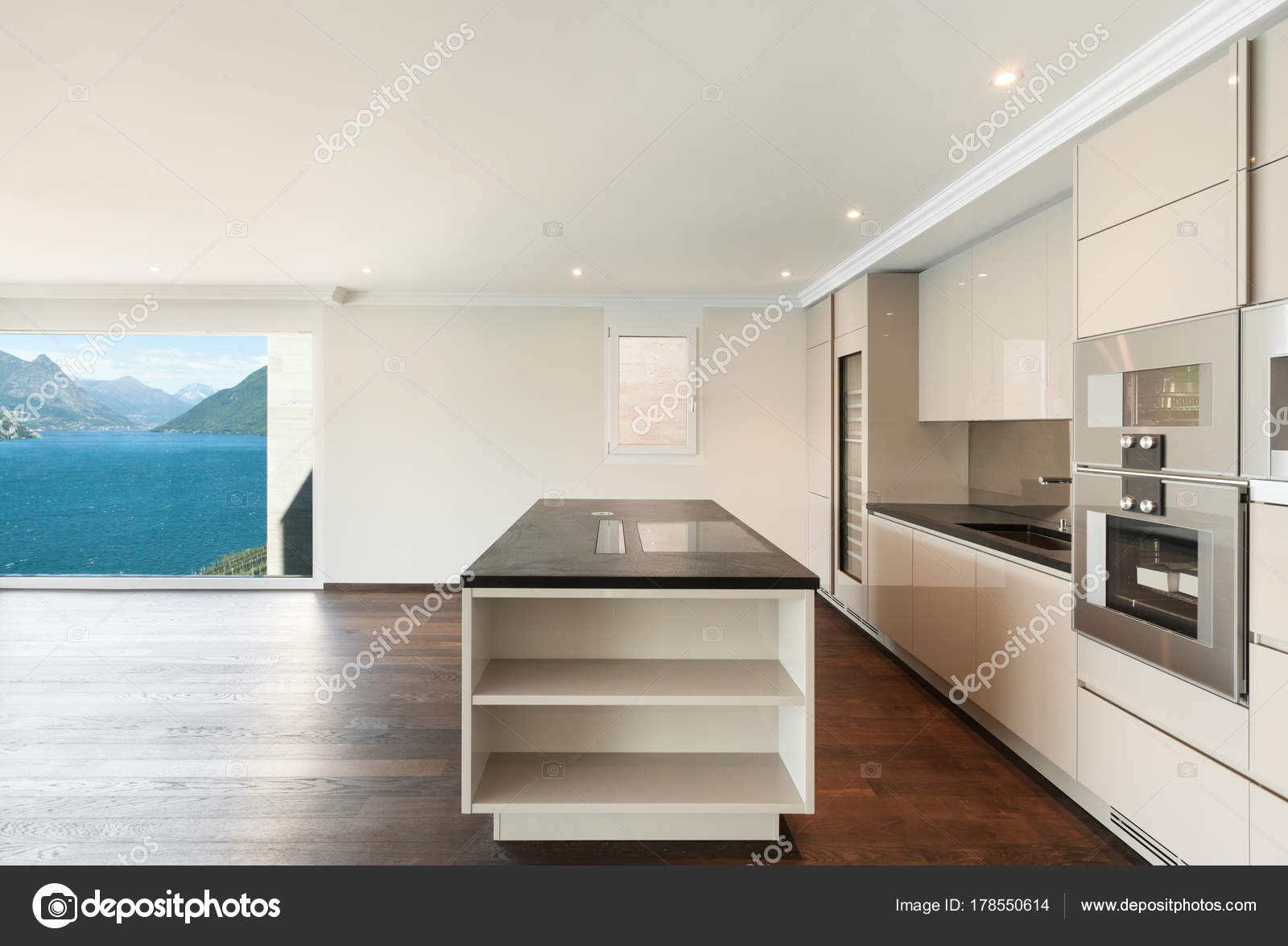 Beautiful modern house, kitchen Stock Photo by ©Zveiger 178550614