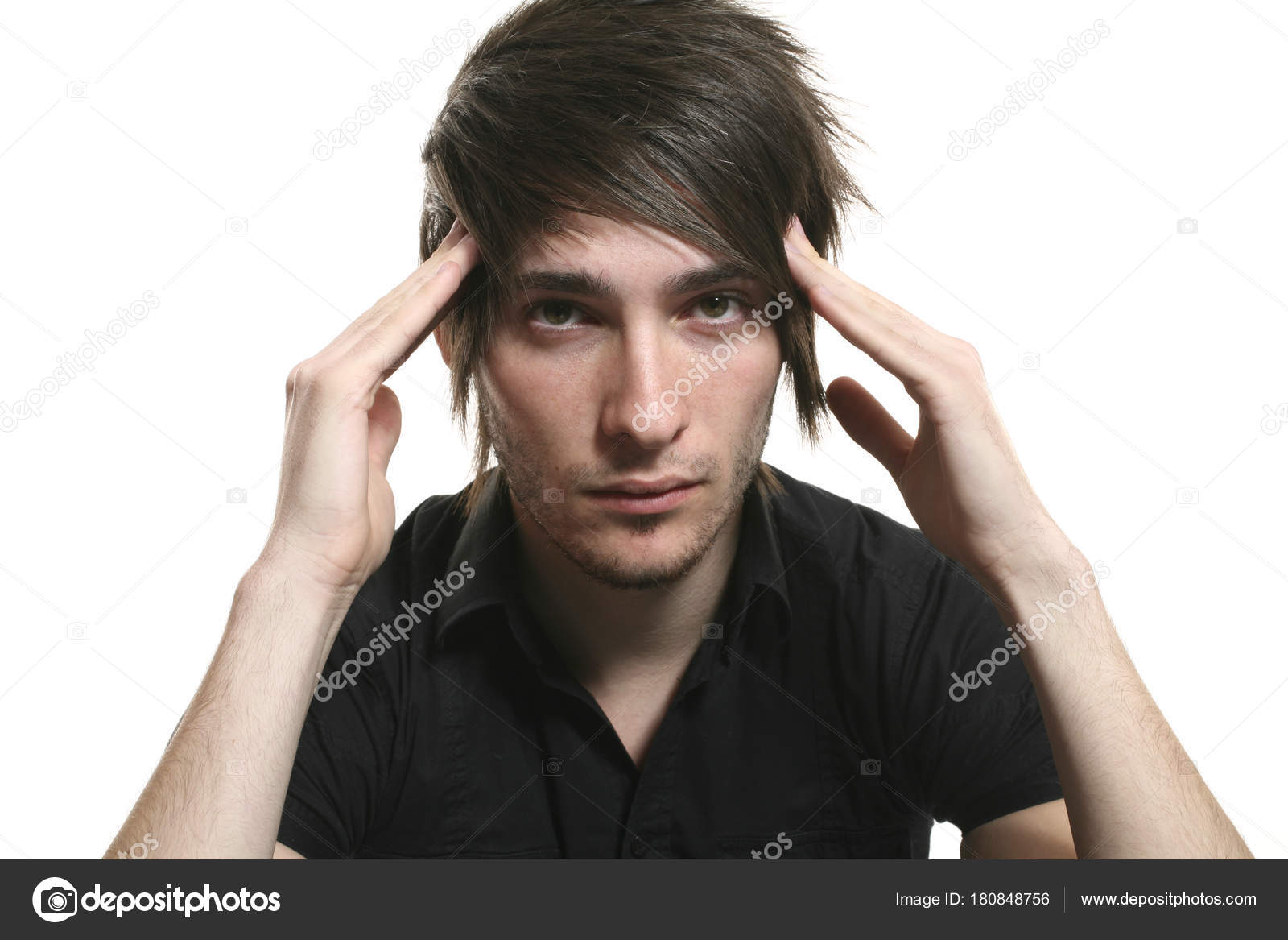 Portrait of young man over white background — Stock Photo © Zveiger ...