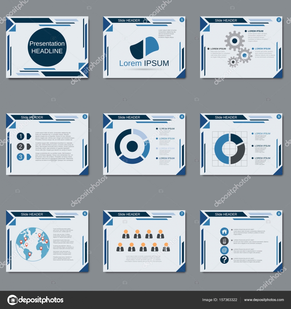 Professional business presentation, slide show vector template Stock ...