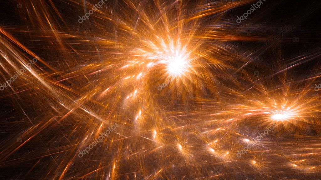 Rotating Fireworks Sparks Radiance Starry Sky Surreal Illustration ...