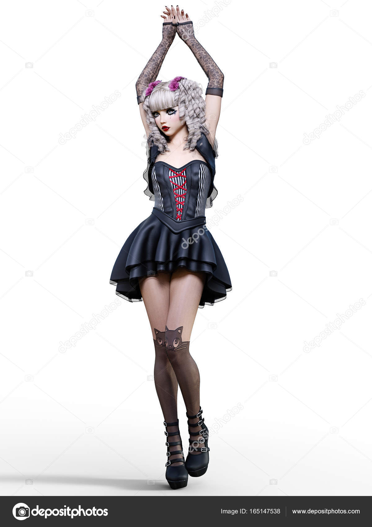 Beautiful young goth woman. — Stock Photo © vlad-nikon #165147538
