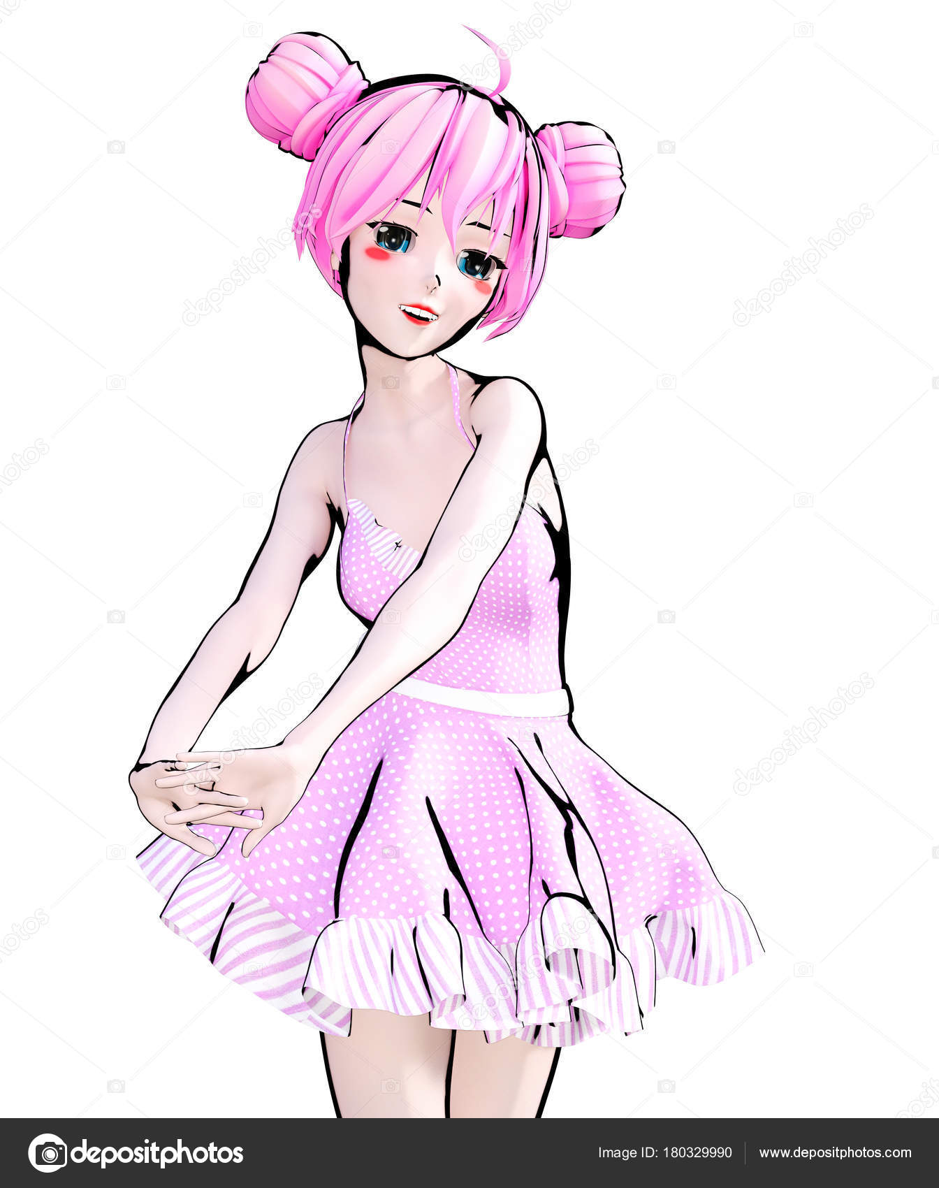Anime Girl Pink Hair Blue Eyes Sexy Anime Doll Girl Big Blue Eyes