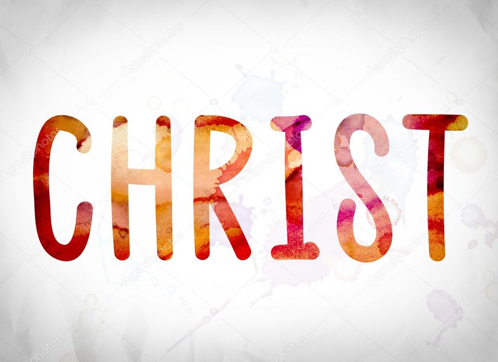 Christ Concept Watercolor Word Art Stock Illustration by ...