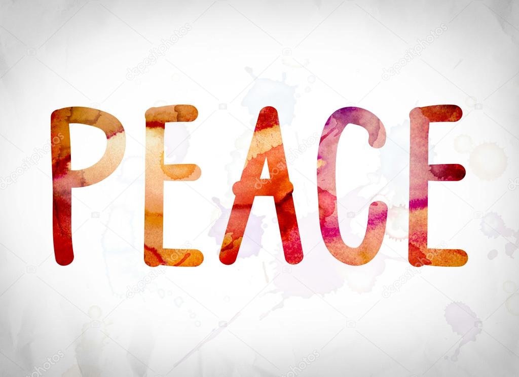 Peace Concept Watercolor Word Art Stock Photo by ©enterlinedesign 125371606
