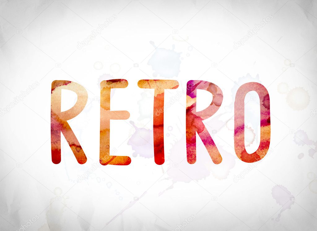 Retro Concept Watercolor Word Art Stock Photo by ©enterlinedesign 125372396