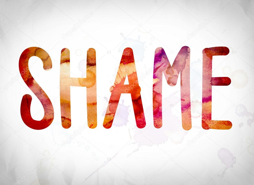 Shame Concept Watercolor Word Art Stock Illustration by ...