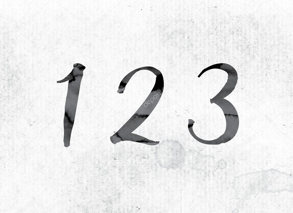 123 Concept Painted in Ink Stock Photo by ©enterlinedesign 127529022
