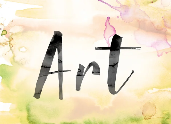 Poetry Colorful Watercolor and Ink Word Art Stock Illustration by ...