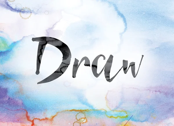 Draw Colorful Watercolor and Ink Word Art - Stock Image - Everypixel