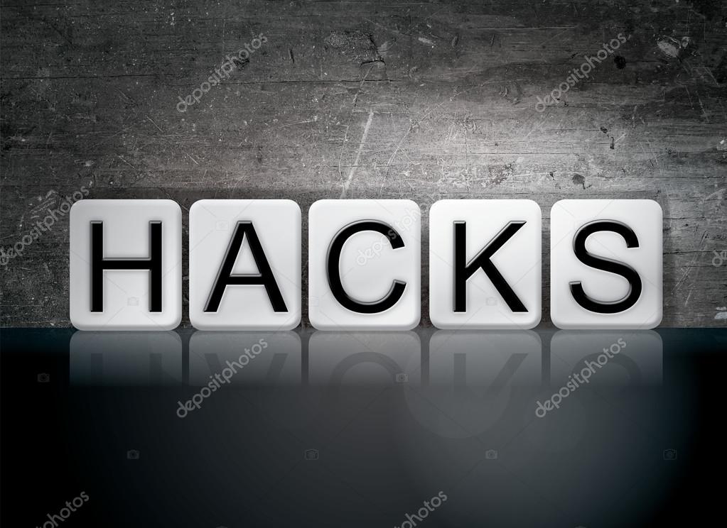 Hacks Tiled Letters Concept and Theme — Stock Photo © enterlinedesign ...