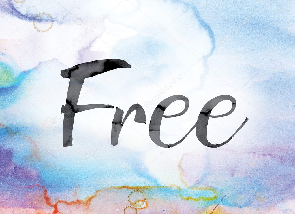 Free Colorful Watercolor and Ink Word Art Stock Illustration by ...