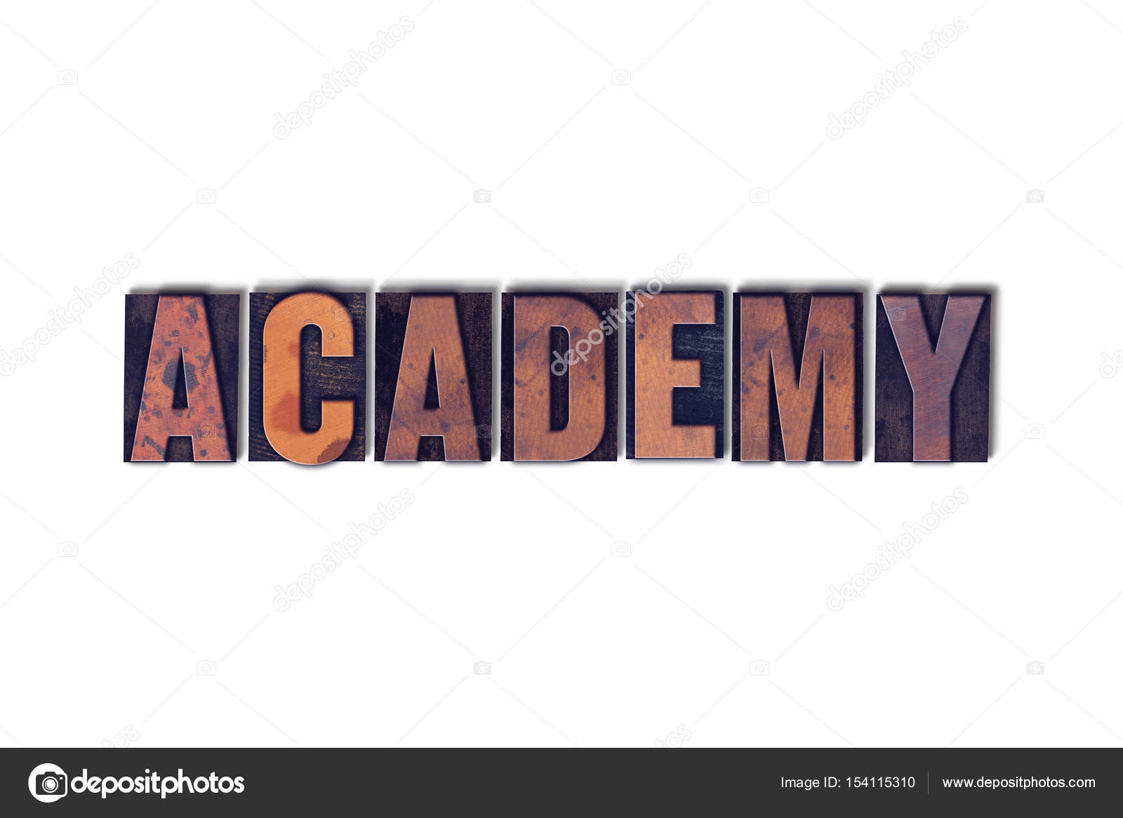 Academy Concept Isolated Letterpress Word Stock Photo by ...
