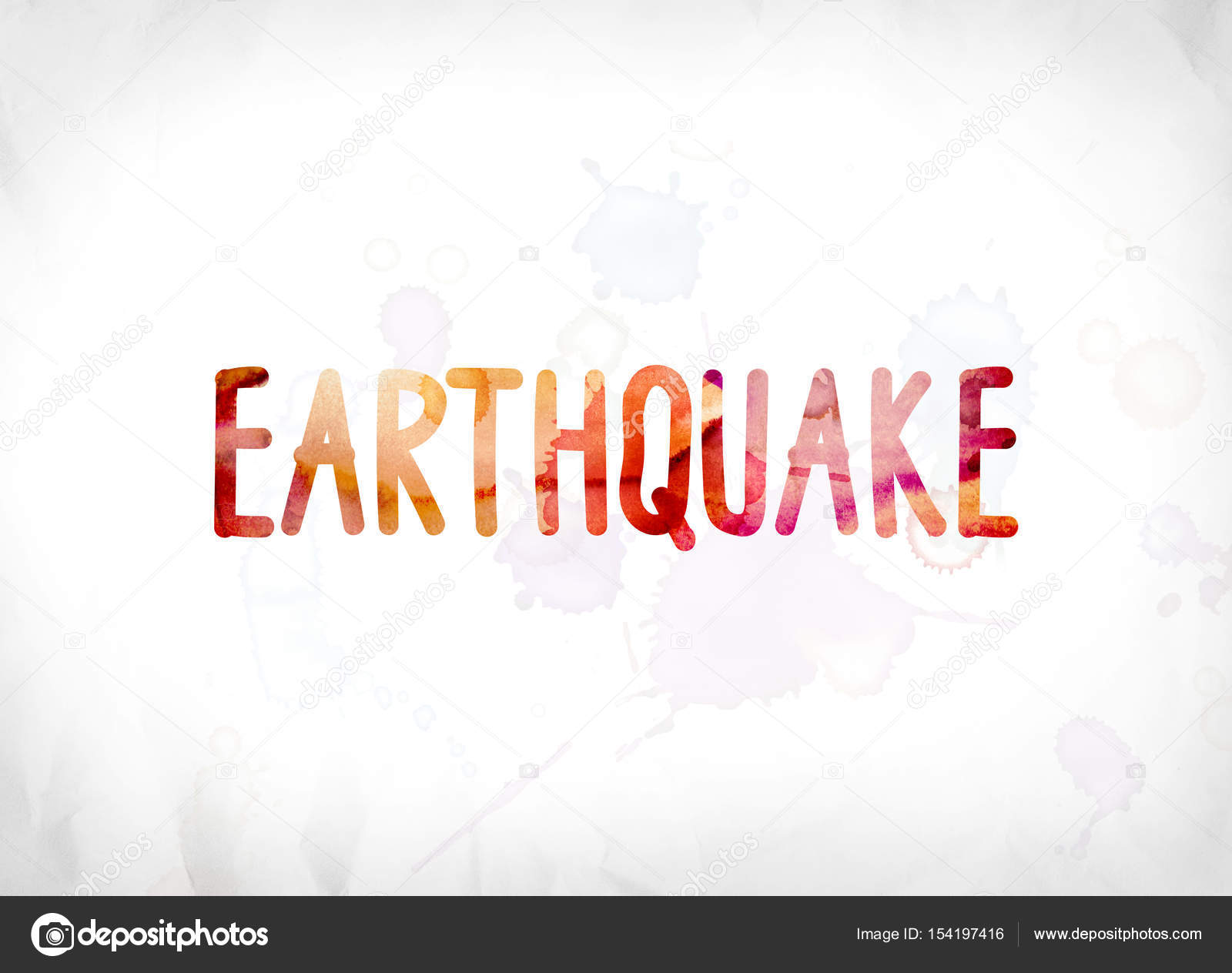 Earthquake Concept Painted Watercolor Word Art Stock Photo by ...