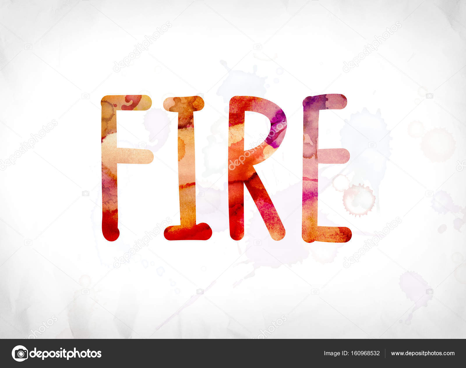 Fire Concept Painted Watercolor Word Art Stock Illustration by ...