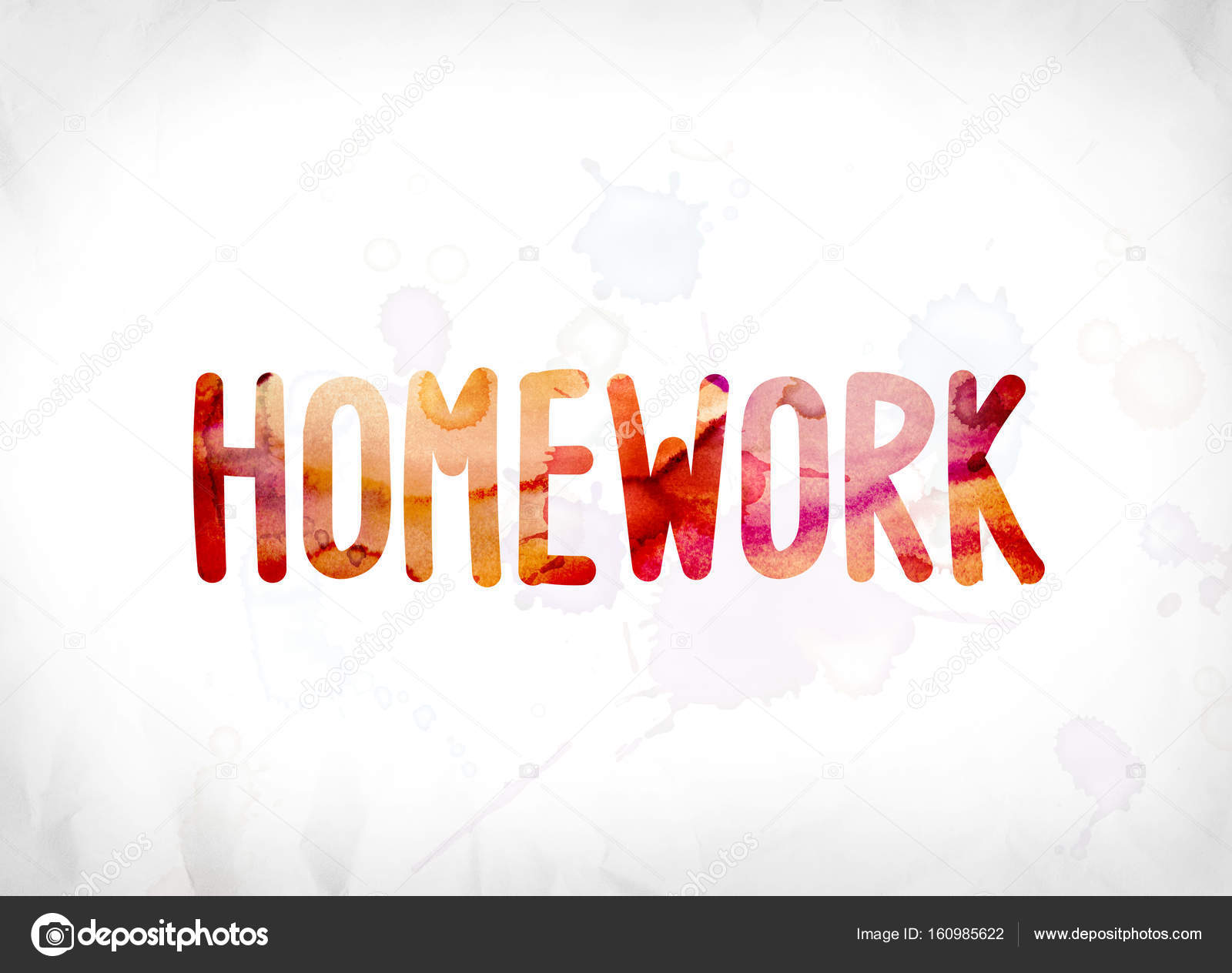 Homework Concept Painted Watercolor Word Art Stock Photo by ...