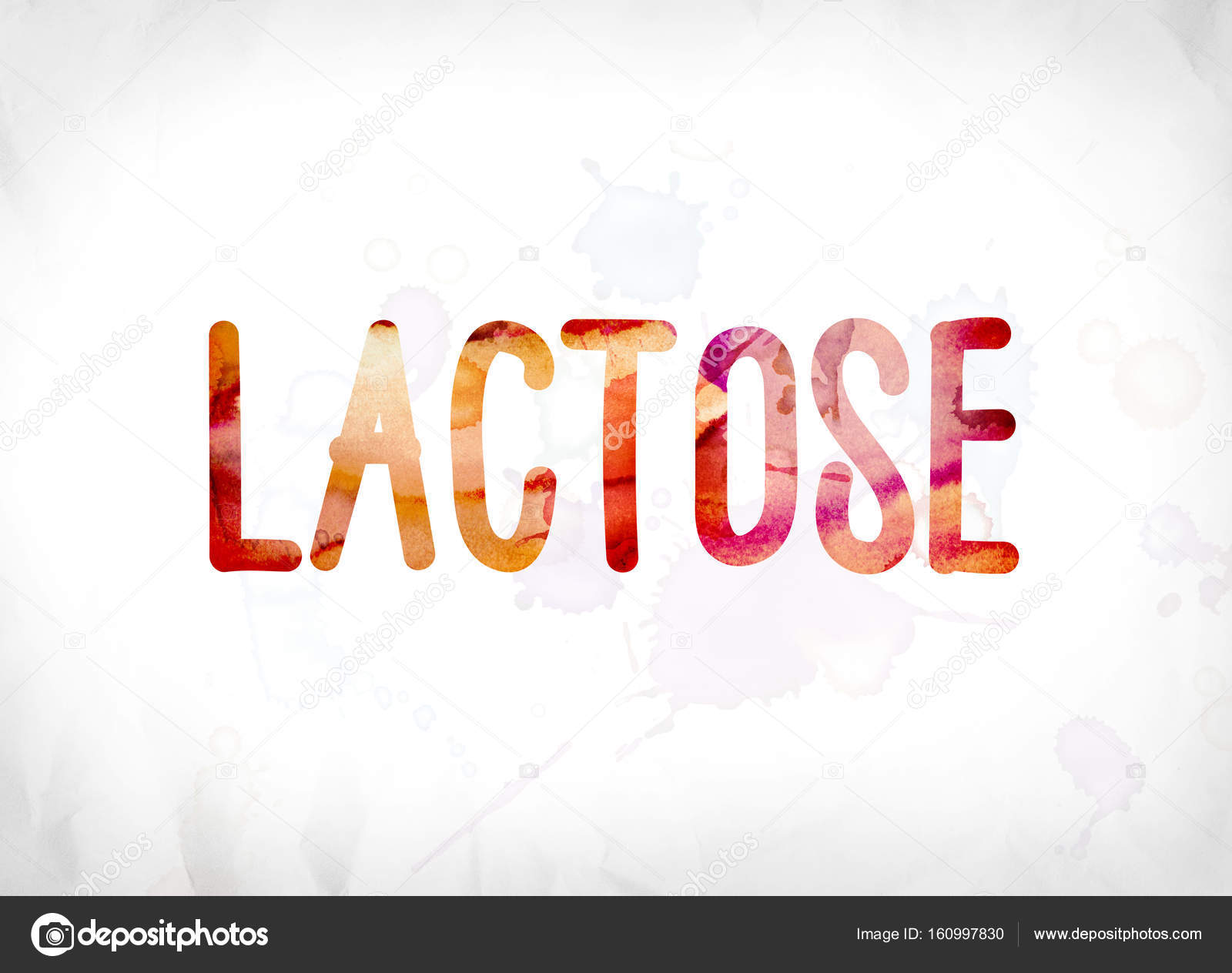 Lactosa Concepto Acuarela Pintada Word Art Fotografía De Stock