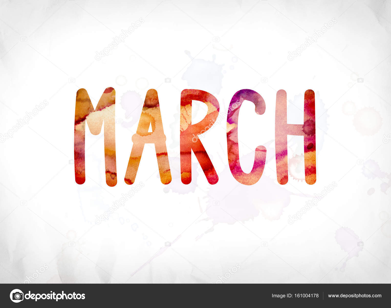March Concept Painted Watercolor Word Art Stock Illustration by ...
