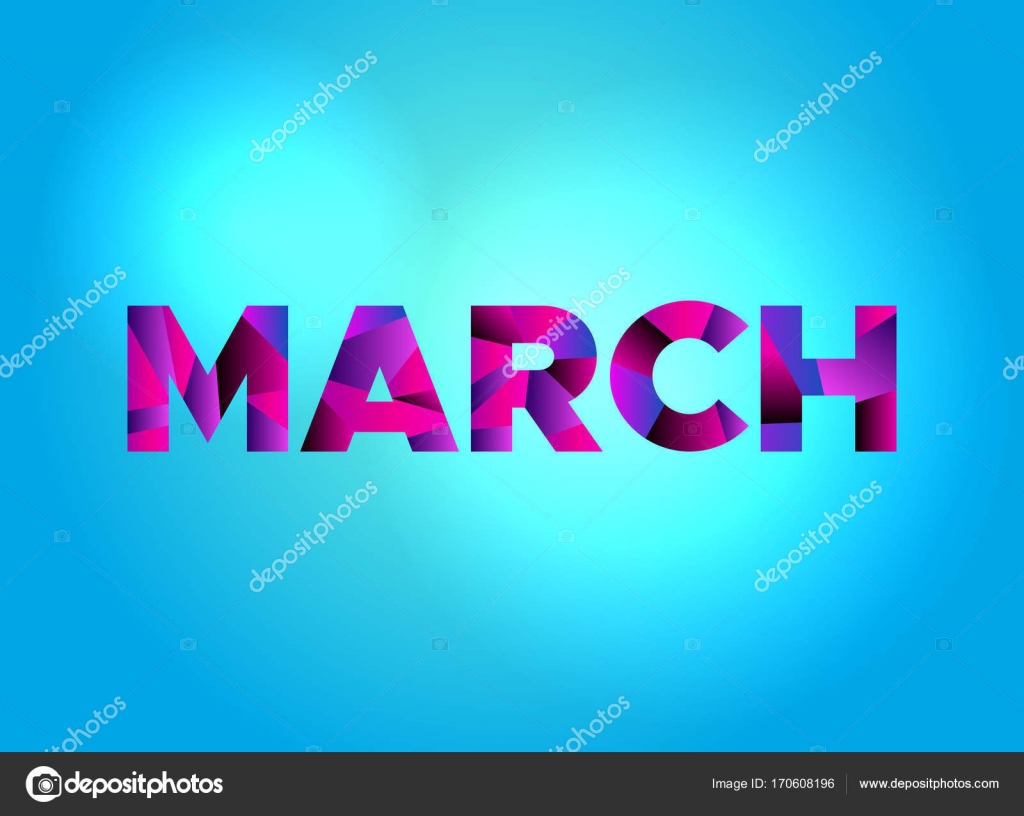 March Concept Colorful Word Art Illustration Stock Vector by ...
