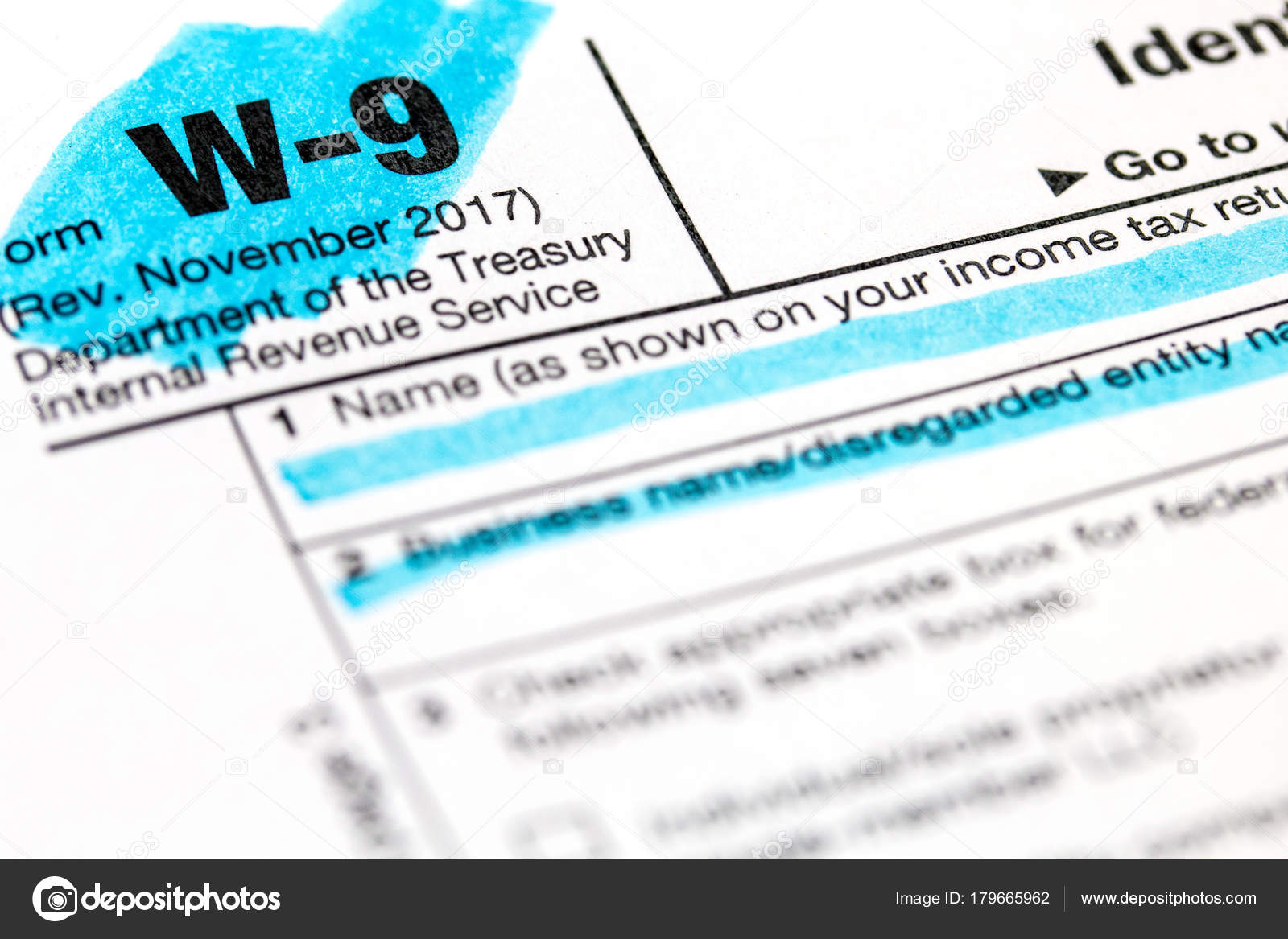 W9 Tax Form Highlighted Background Stock Photo by ©enterlinedesign ...