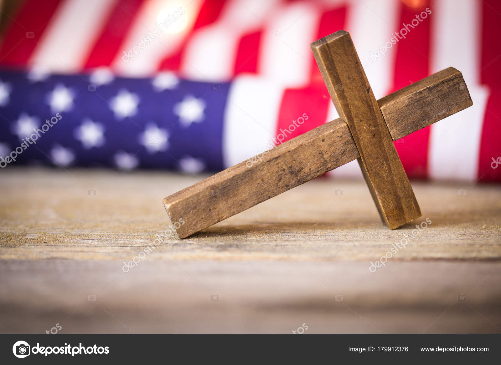 Christian Flag And American Flag