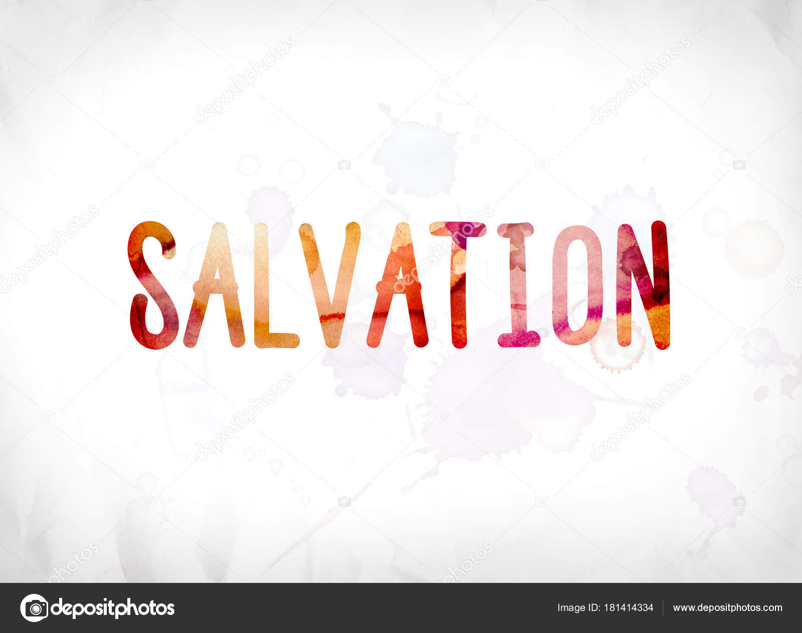 Concepto De Salvación Acuarela Pintada Word Art Ilustración De Stock