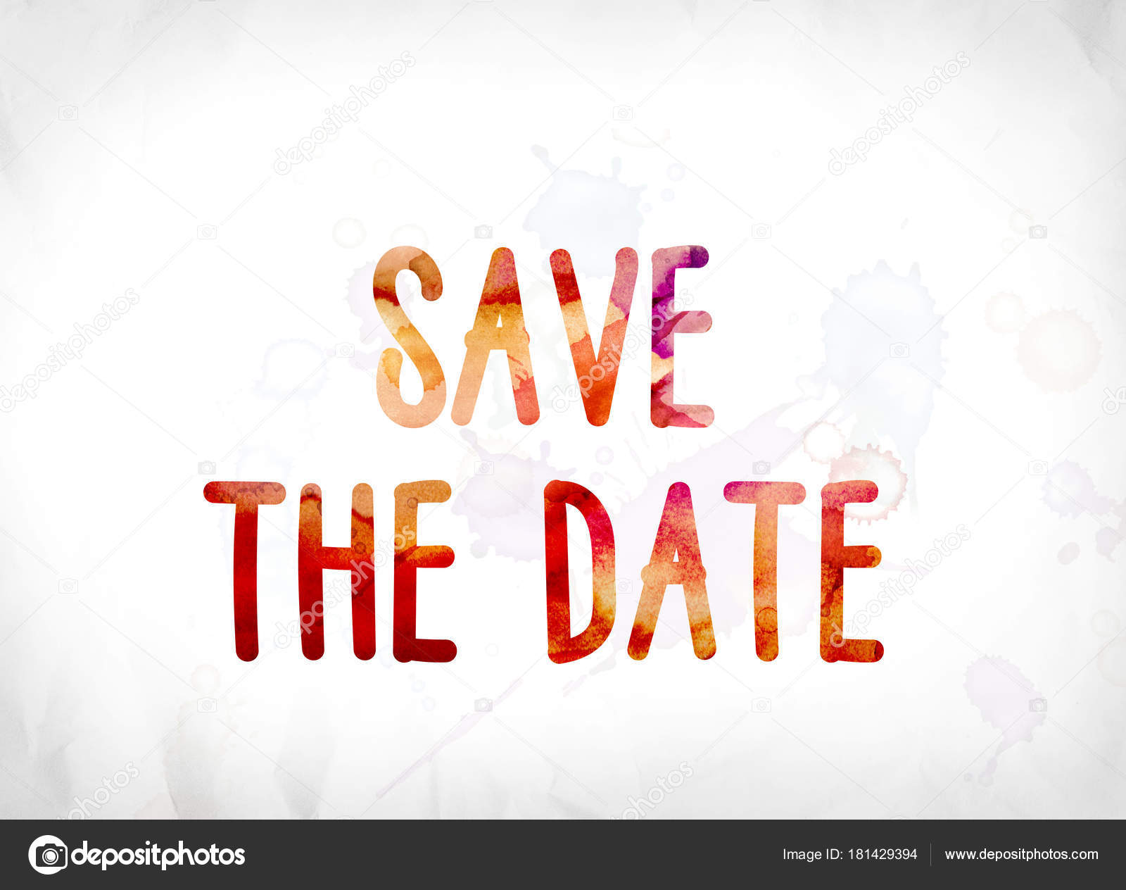 Save the Date Concept Painted Watercolor Word Art Stock Illustration by ...