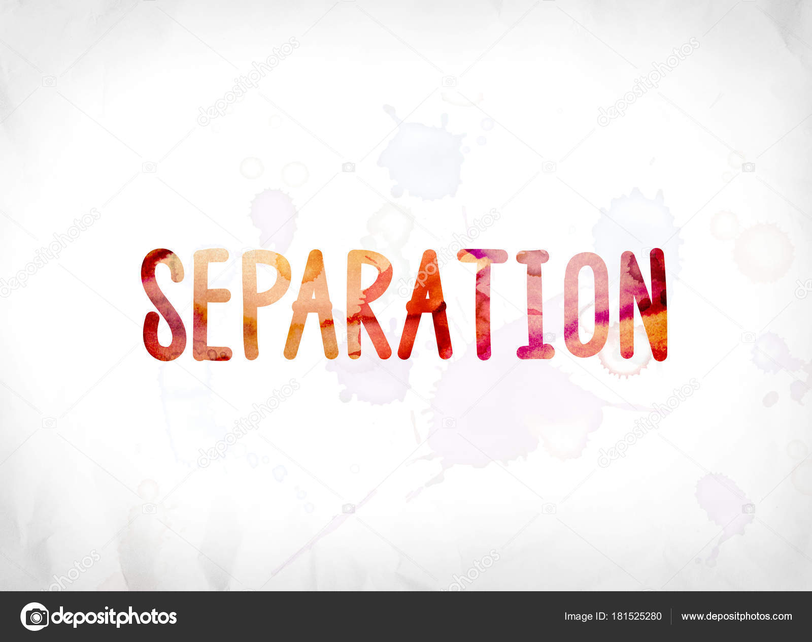 Concepto De Separación Acuarela Pintada Word Art Ilustración De Stock