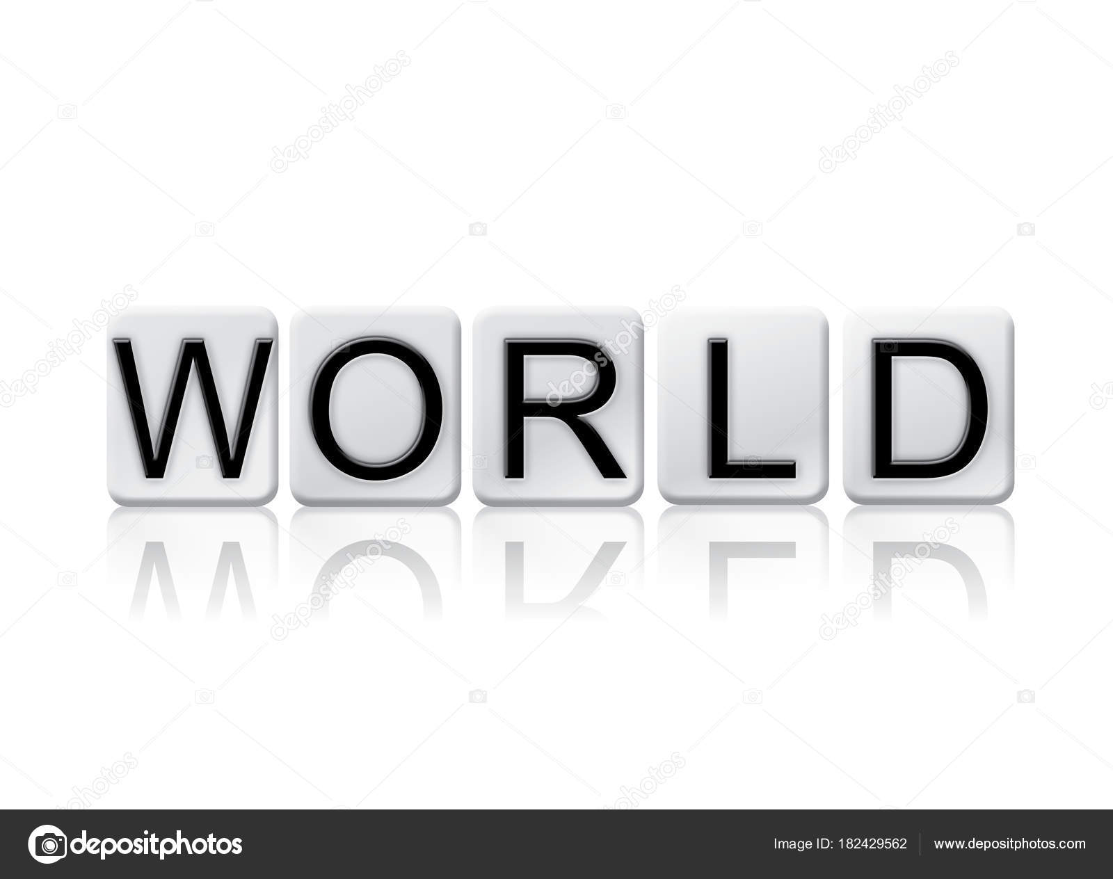 World Concept Tiled Word Isolated on White — Stock Photo ...