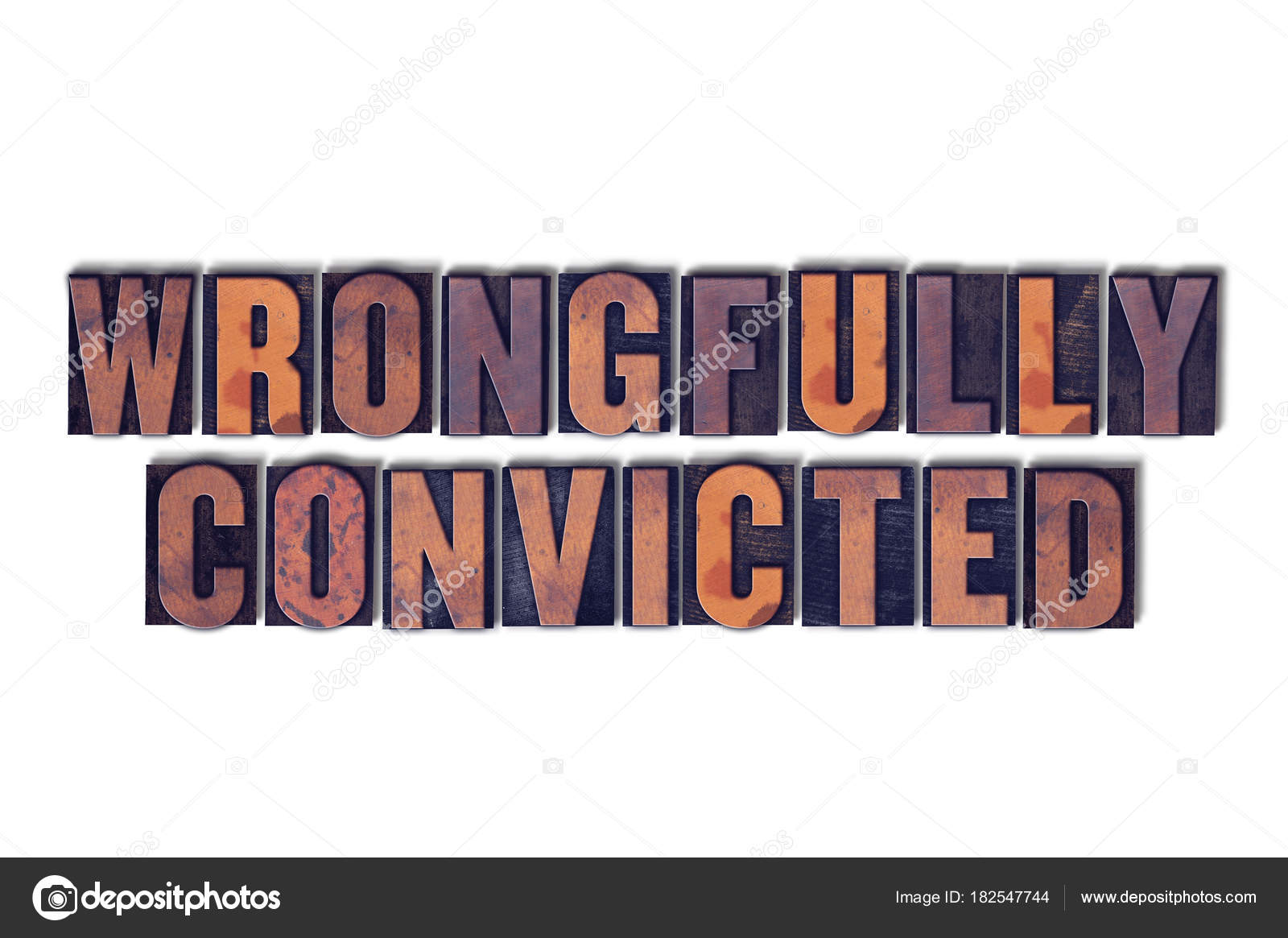 Wrongfully Convicted Concept Isolated Letterpress Word Stock Photo by ...