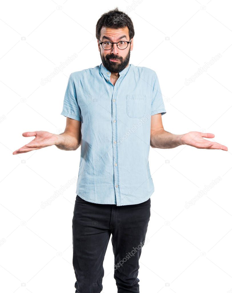 Handsome man making unimportant gesture — Stock Photo © luismolinero ...