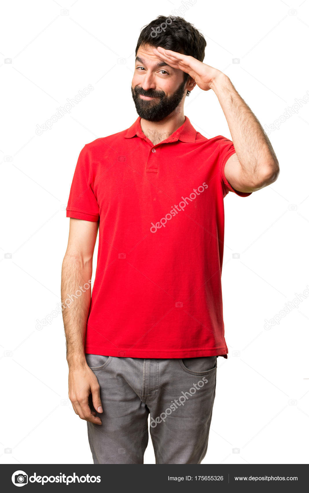 Handsome man saluting Stock Photo by ©luismolinero 175655326