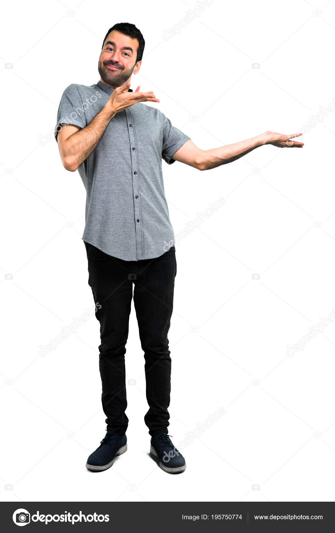 Handsome man presenting something — Stock Photo © luismolinero #195750774