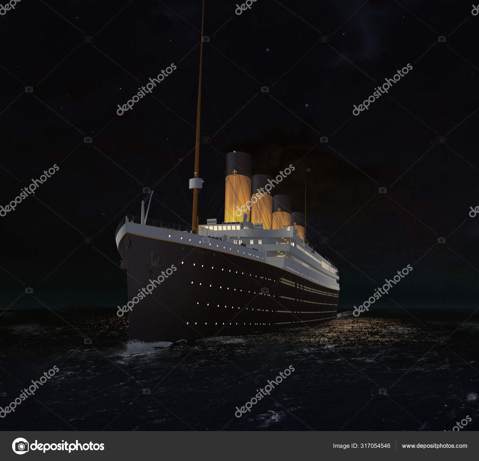 Sinking Cruise Ship Night