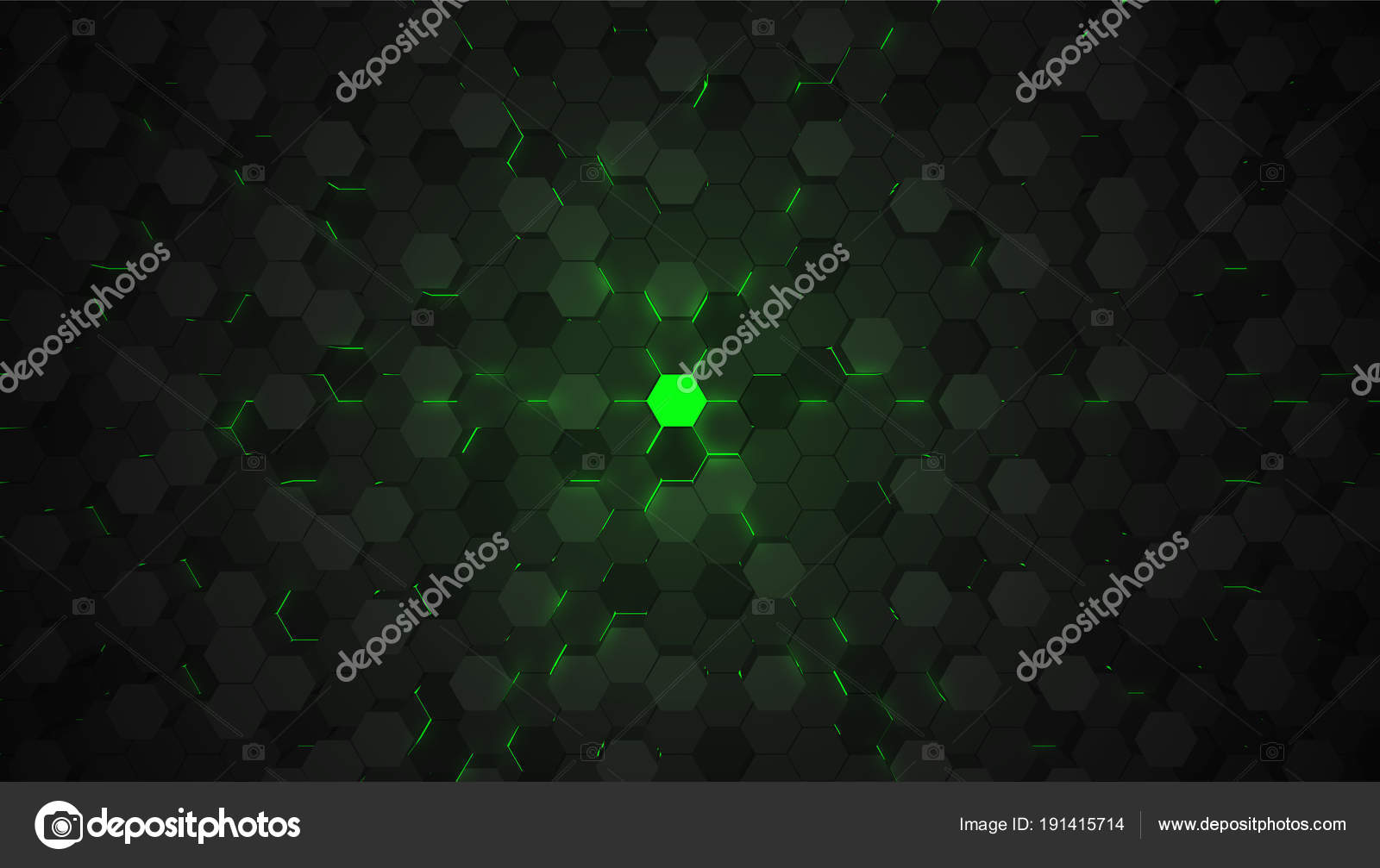 Green 3D hexagon tech background, vector illustration Stock Vector by ...
