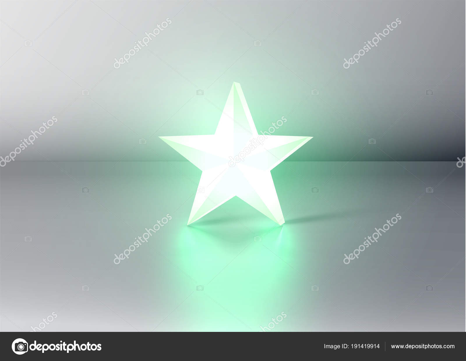 Clasificación de estrellas 3D verde brillante, ilustración vectorial ...
