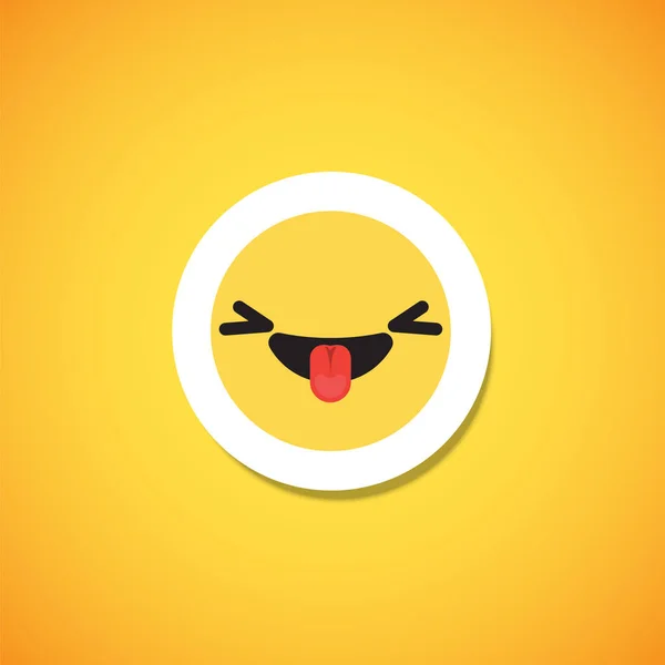 Yellow cute emoticon sticker, vector illustration Stock Vector by ...