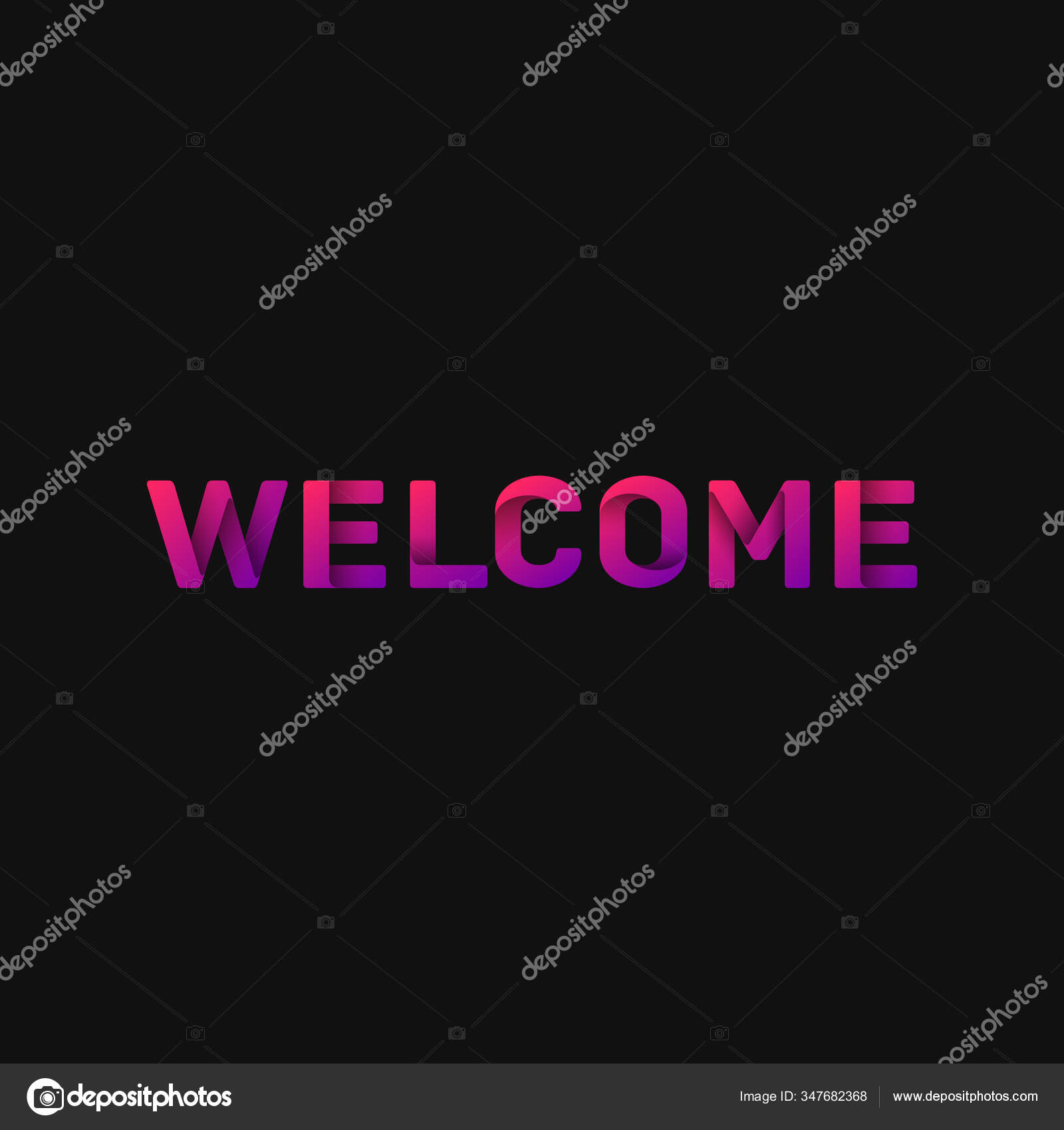 Folded Paper Word 'Welcome' Dark Background Vector Illustration Stock ...