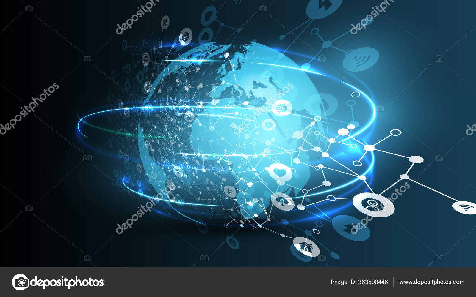 Blue Abstract Network Backround Globe Vector Illustration Stock Vector ...