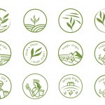 Vector set of logos, badges and icons for natural and organic products ...