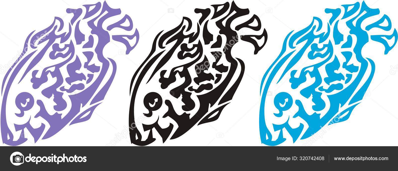 Smiling Fish Symbol Three Options Abstract Laconic Fish Emblems Your ...