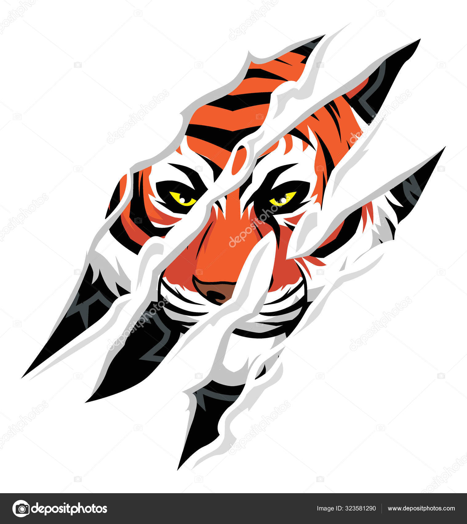 Tiger Claws Ripping Tattoo