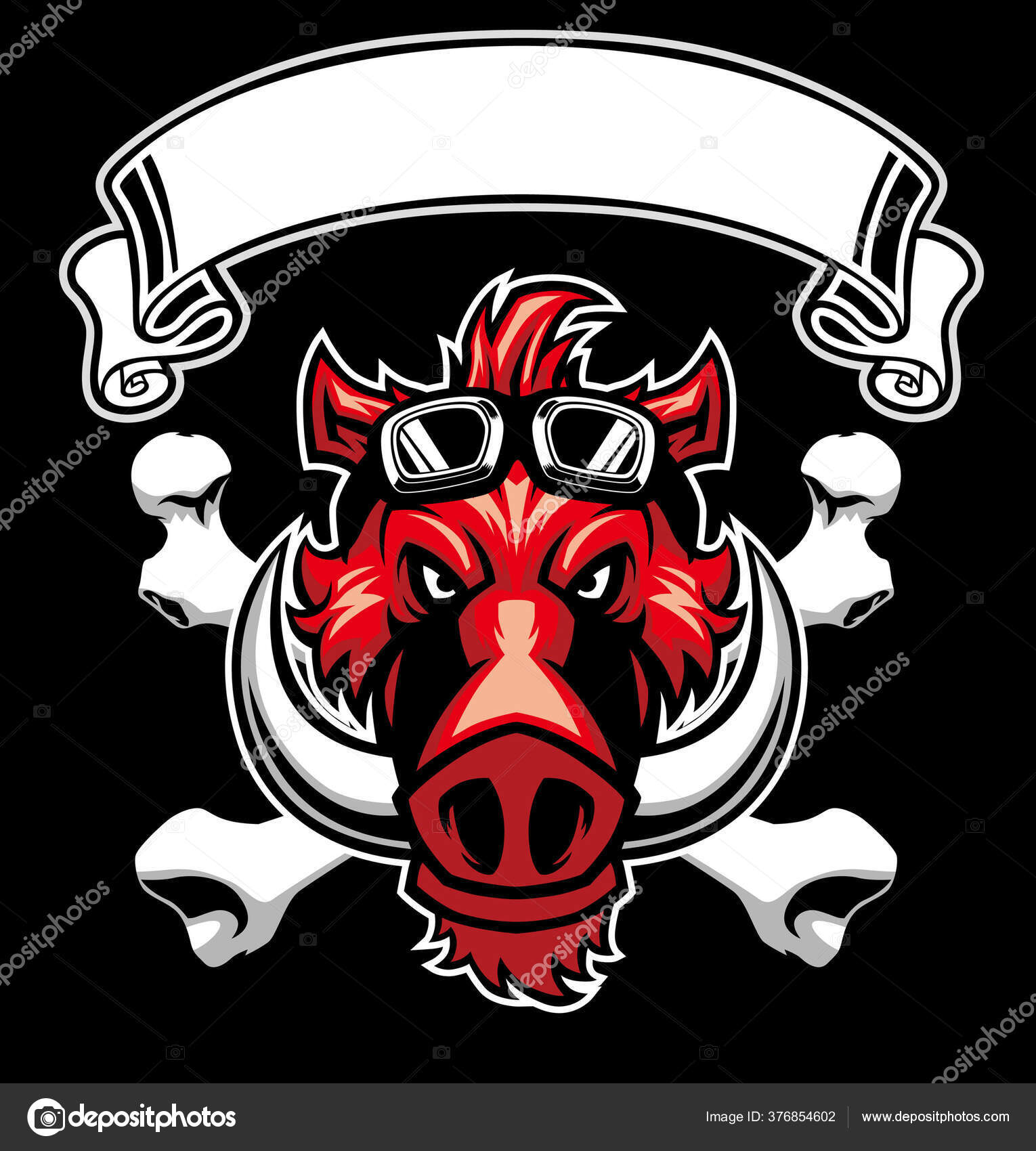 Wild Hogs Head Shirt Design Stock Vector Image by ©bazzier #376854602