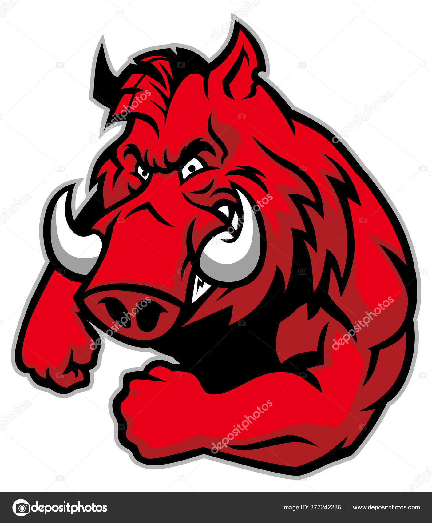 Vector Cartoon Character Wild Boar Mascot Stock Vector by ©bazzier ...