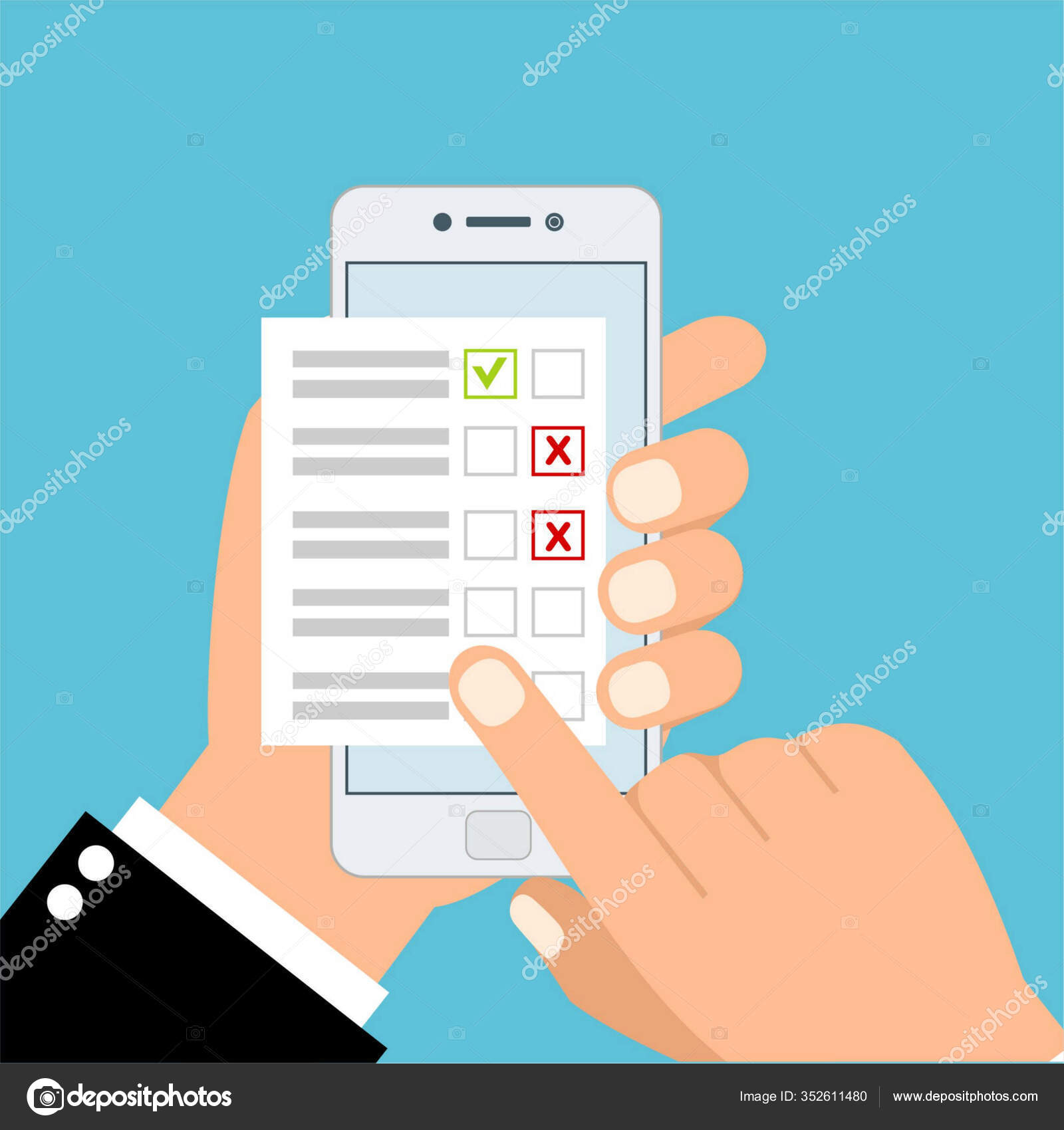 Checkboxes Checkmark Modern Concept Web Banners Web Sites Infographics ...