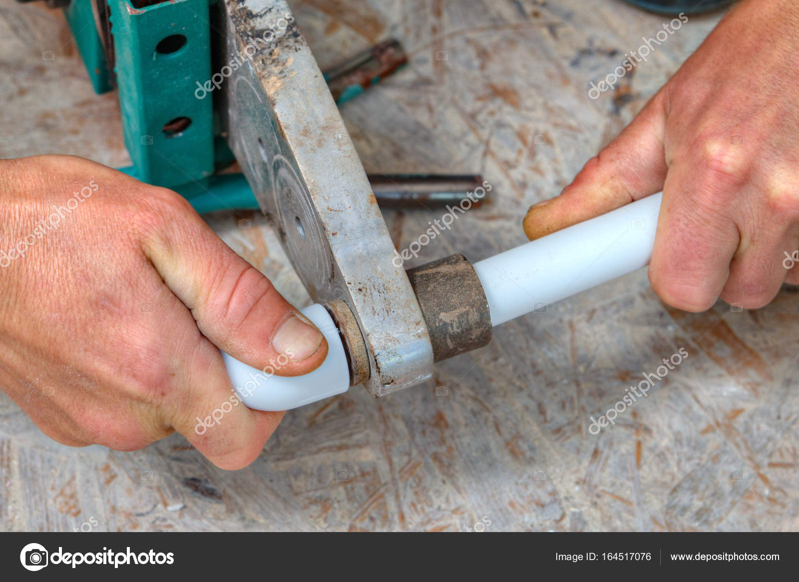 Soldering Iron For PVC Welding Of Plastic Pipes Stock Photo, Picture ...