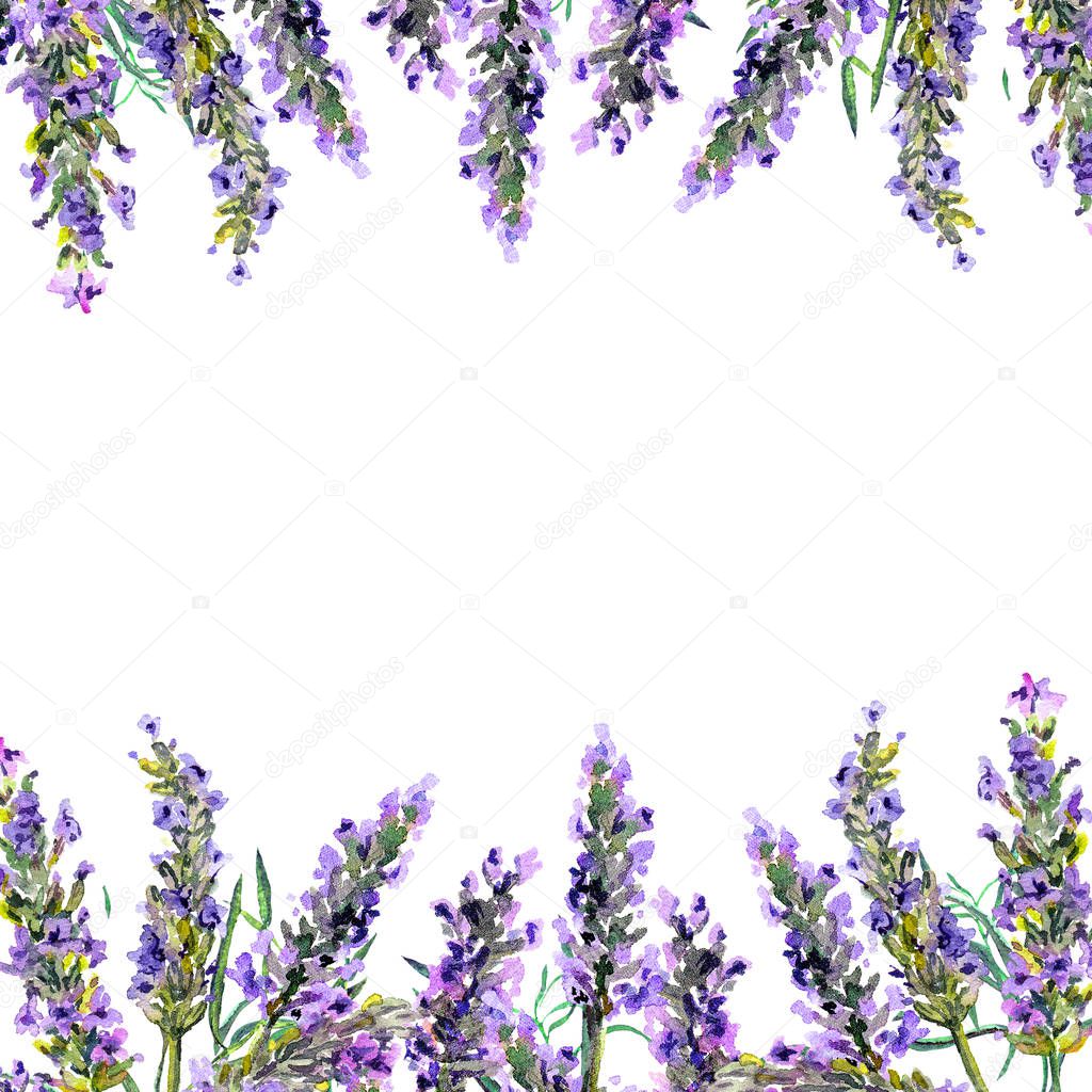 Lavender flowers. Watercolor frame — Stock Photo © zzzorikk #150409874