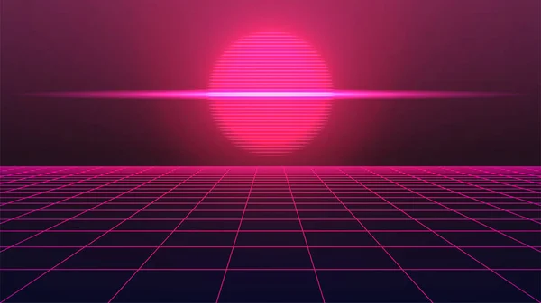 Synthwave Neon Background Scary Pink Glow Perspective Grids Mysterious ...
