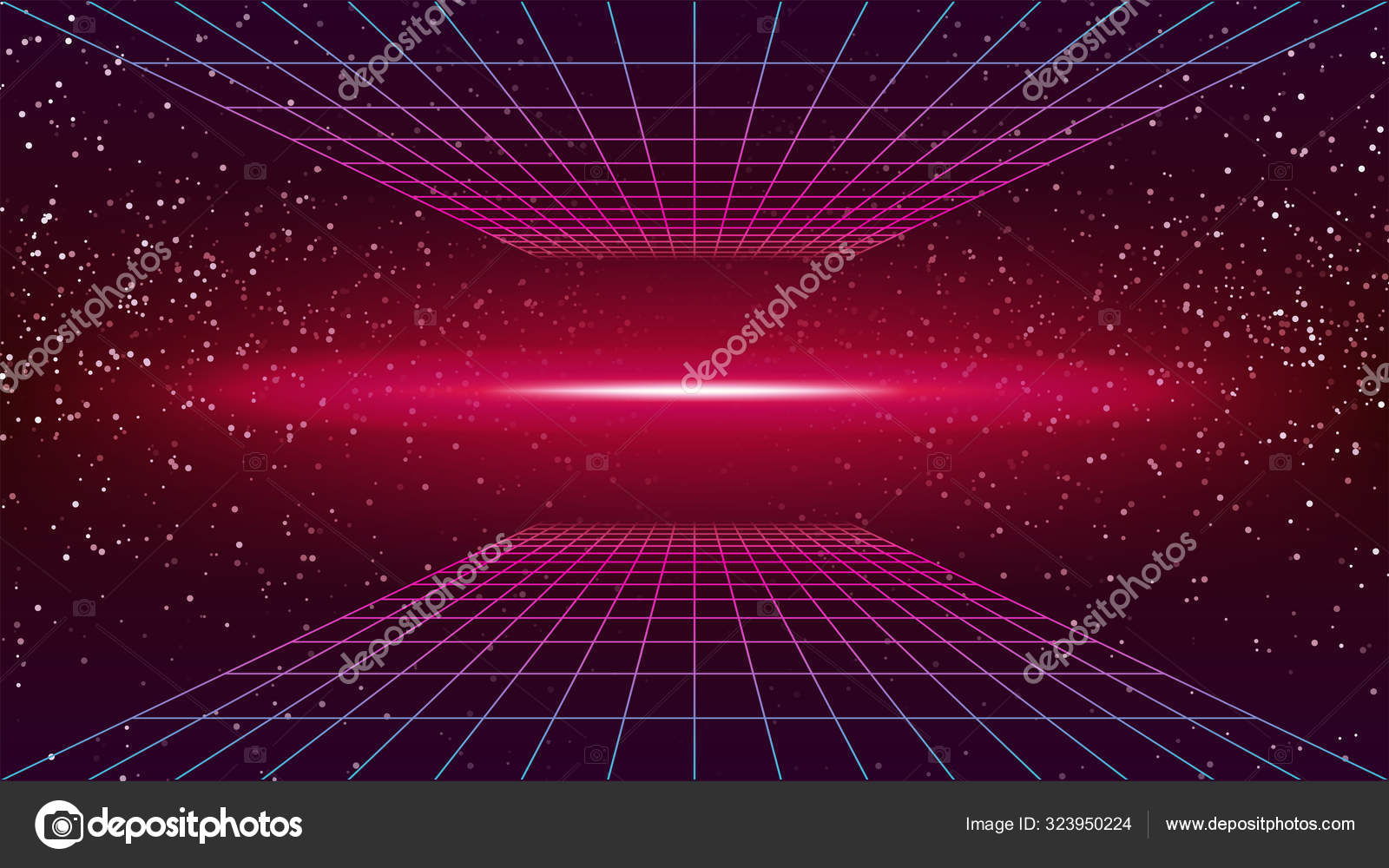 Synthwave Neon Background Scary Pink Glow Perspective Grids Mysterious ...